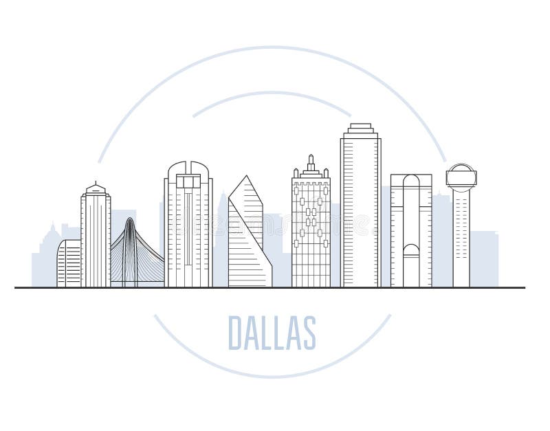 Sketch Dallas Skyline Stock Illustrations – 22 Sketch Dallas Skyline ...