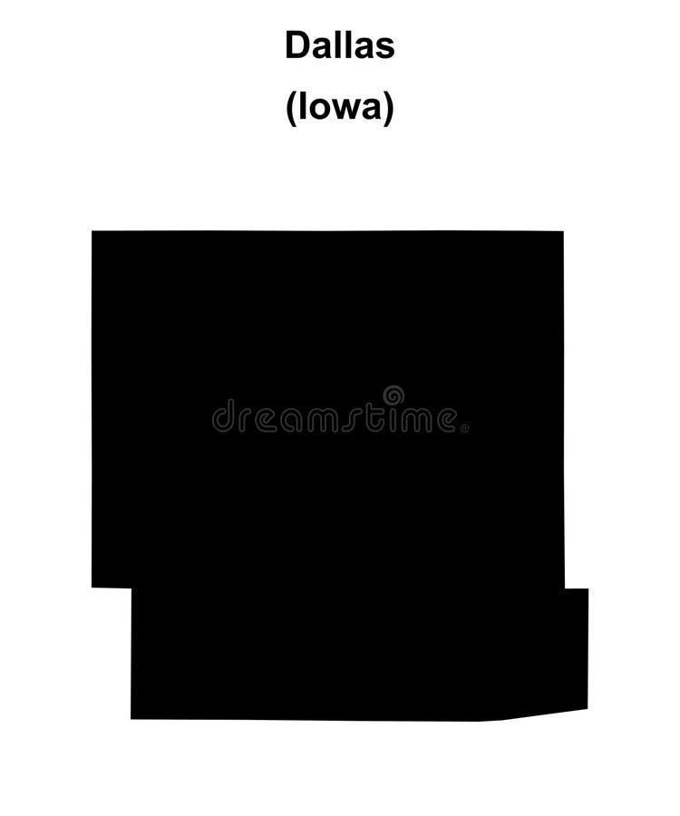 Dallas outline map stock vector. Illustration of counties - 360775884