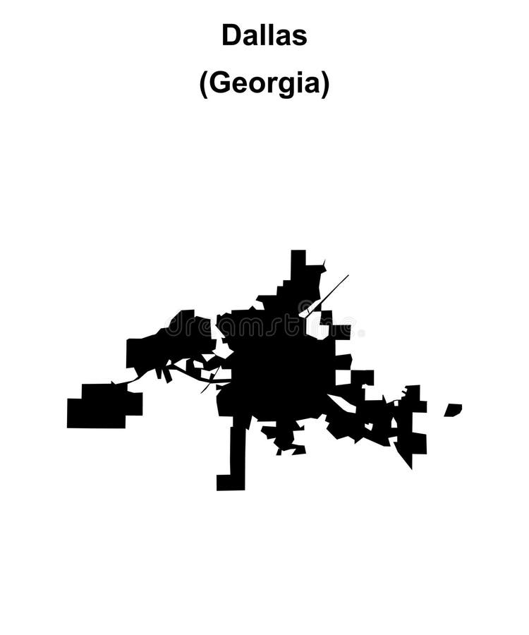 Dallas outline map stock vector. Illustration of tourism - 357271205