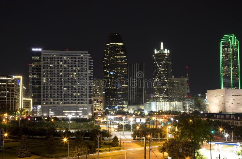 Dallas at night stock image. Image of travel, street - 40752517