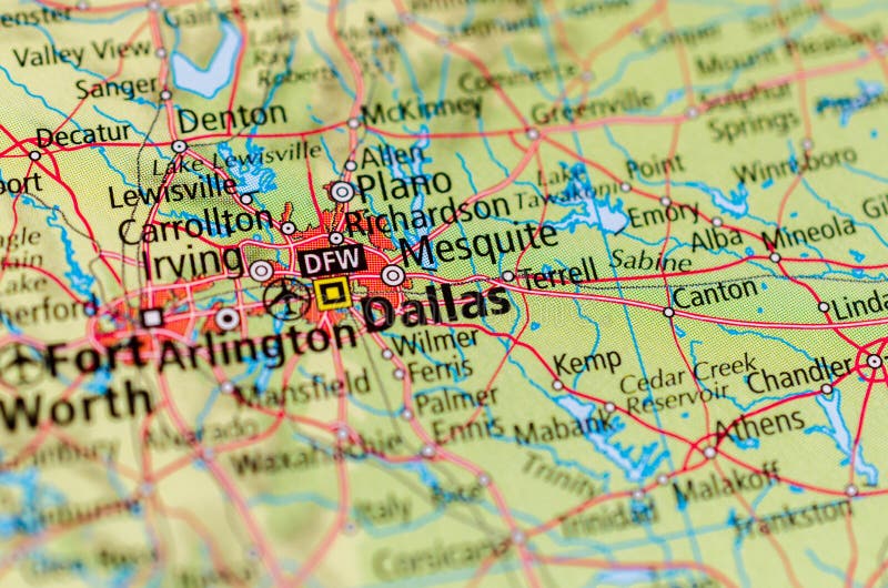 Dallas no mapa imagem de stock. Imagem de viagem, papel - 114073765