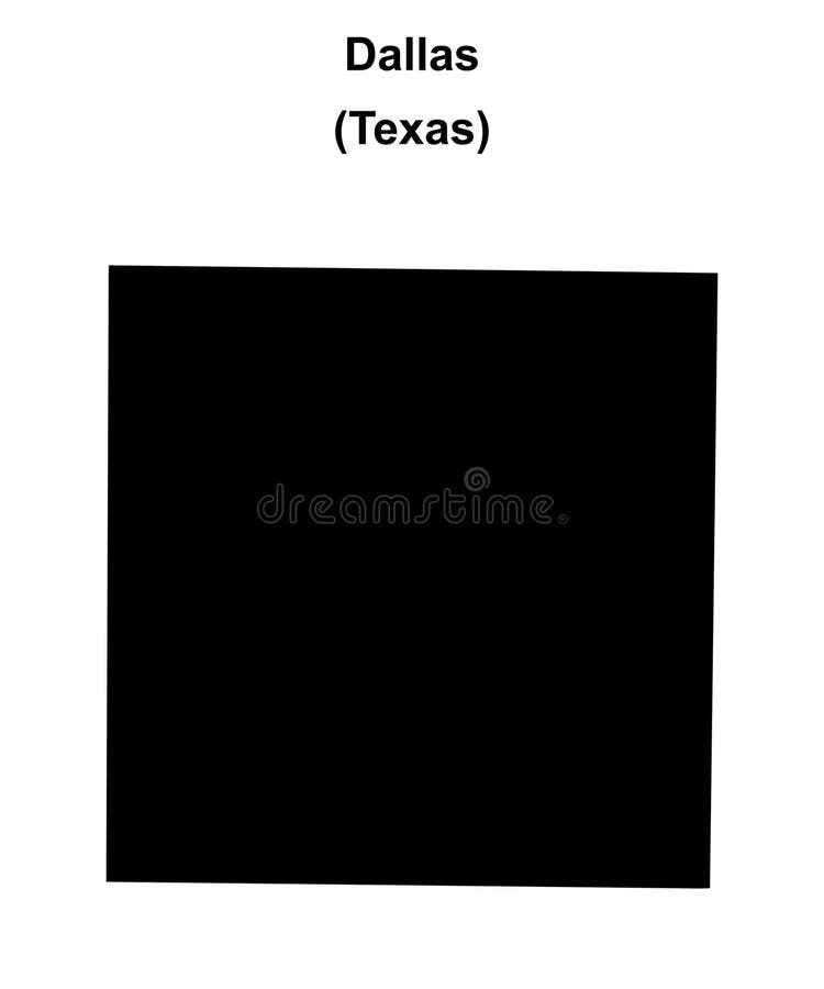 Dallas outline map stock illustration. Illustration of area - 361791110