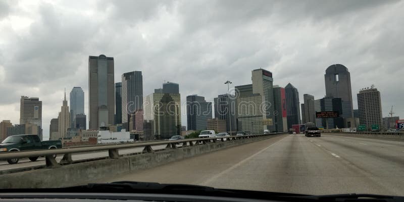 Dallas Skyline during the Day Editorial Image - Image of interstate ...