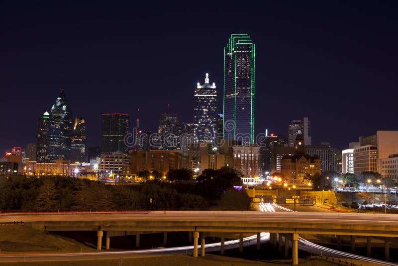 Dallas, TX Skyline at Dusk stock image. Image of america - 11685473