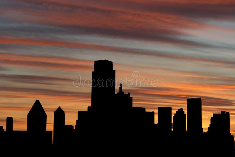 Dallas Skyline Reflection at Dawn, Downtown Dallas, Texas, USA Stock ...