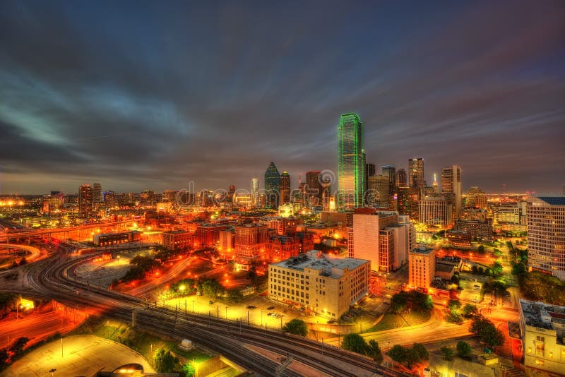 Dallas Skyline editorial photo. Image of cityscape, dusk - 108767526