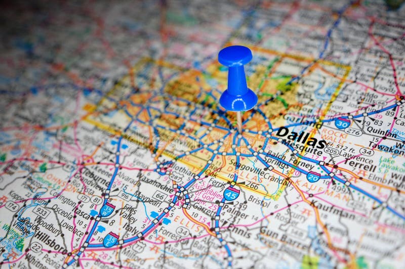 Dallas en mapa imagen de archivo. Imagen de mapa, dallas - 114073765