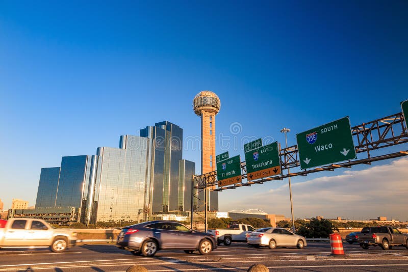Dallas, Texas Cityscape with Blue Sky Stock Image - Image of america ...