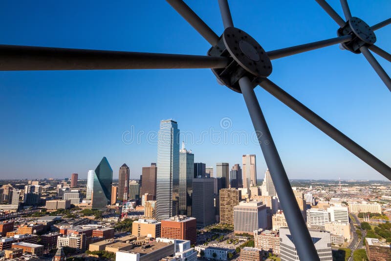 Dallas, Texas Cityscape with Blue Sky at Sunset Stock Image - Image of ...
