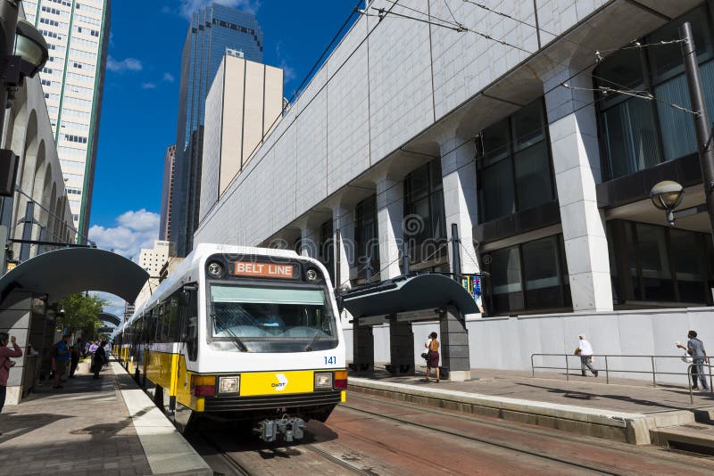 Light Train Stop in the City of Dallas in Texas Editorial Photo - Image ...