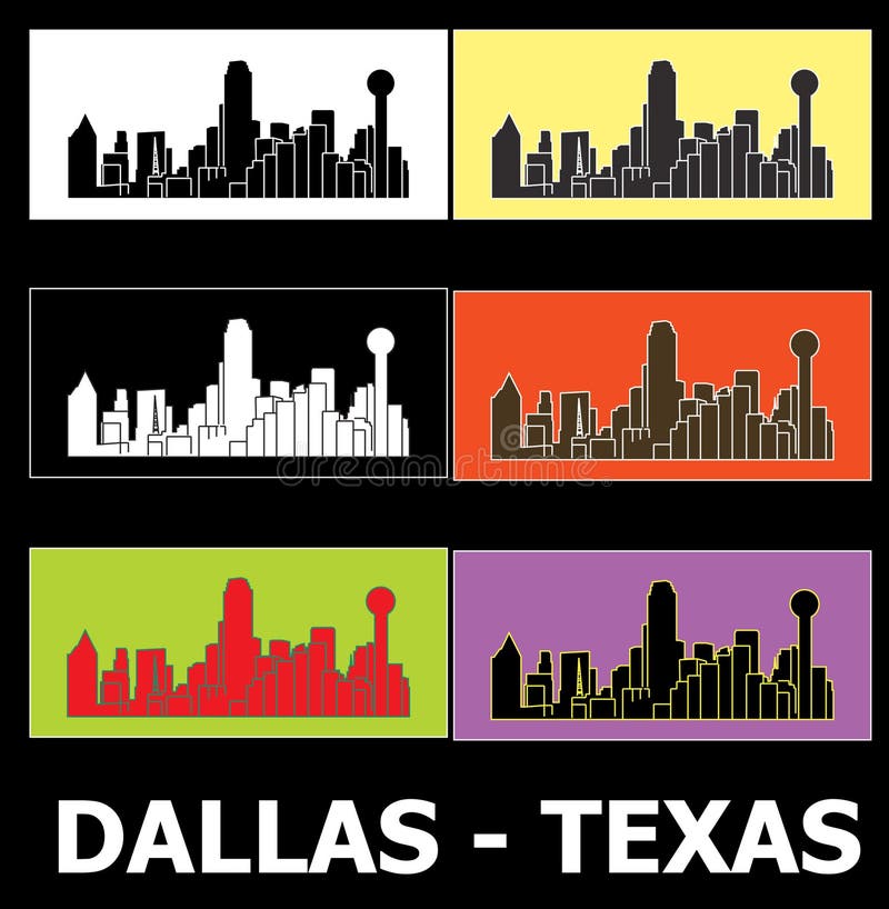 Dallas, Texas, skyline stock vector. Illustration of presentation ...
