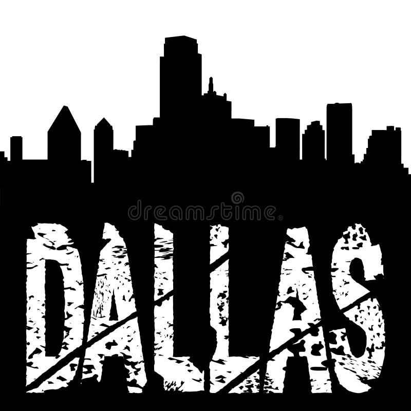 Dallas text with skyline stock vector. Illustration of grunge - 7177973