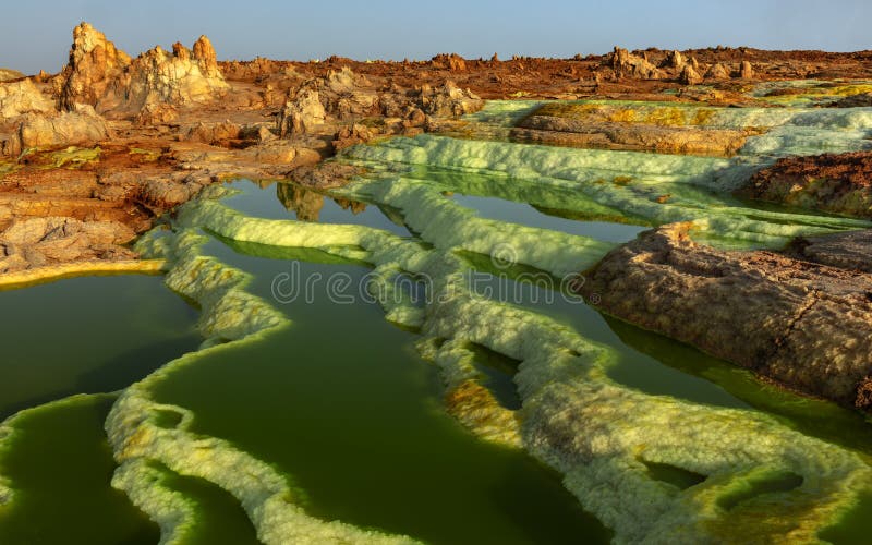 Dallol volcano stock image. Image of lake, landscape - 280115753