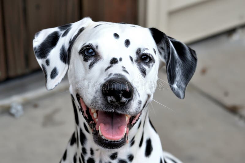 Dalmatian Smiling with Spotted Nose Visible Stock Photo - Image of ...