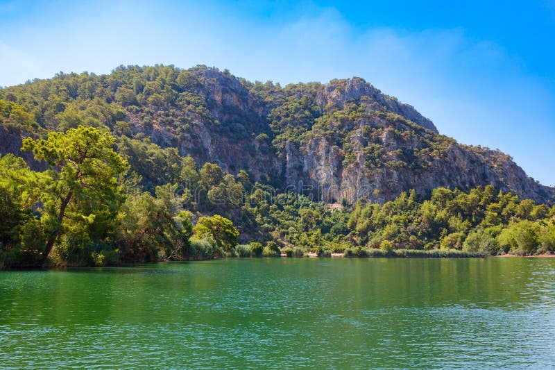 Dalyan River in Dalyan Town in Turkey Stock Image - Image of village ...