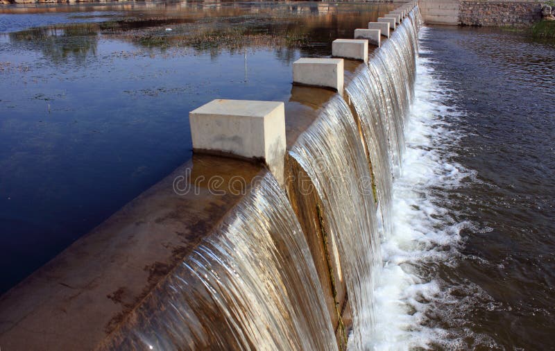 Dam stock photo. Image of watermark, spray, water, river - 14479048