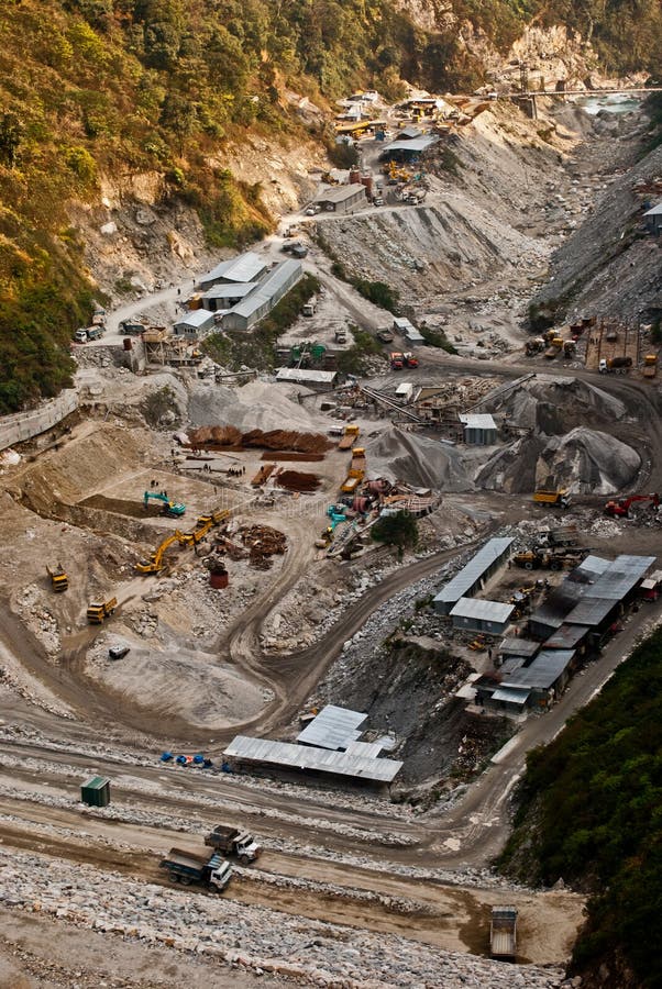 Dam Constructions in Progress Editorial Photo - Image of machinery ...