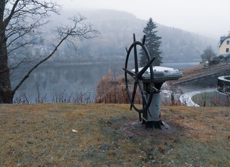 Dam Control Structural Elements on the Laba River Elbe. Stock Photo ...