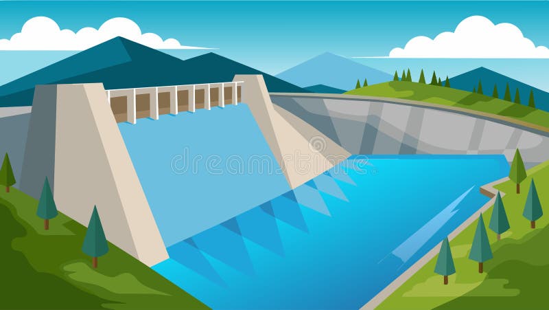 The Dam Creates a Natural Barrier Separating the Peaceful Waters of the ...