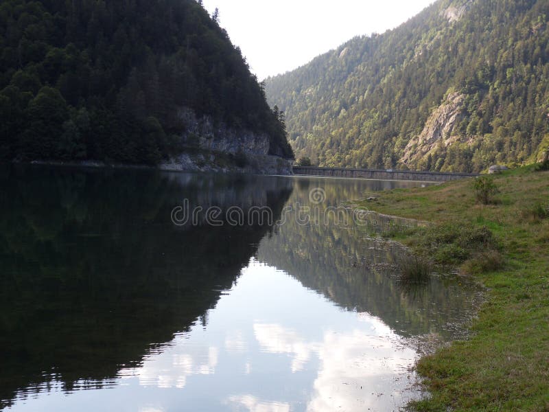 Dam and Dammed Lake in Pyrenees Stock Photo - Image of environment ...