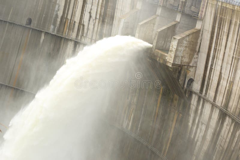 Dam discharge flood water stock image. Image of reservoir - 56259643