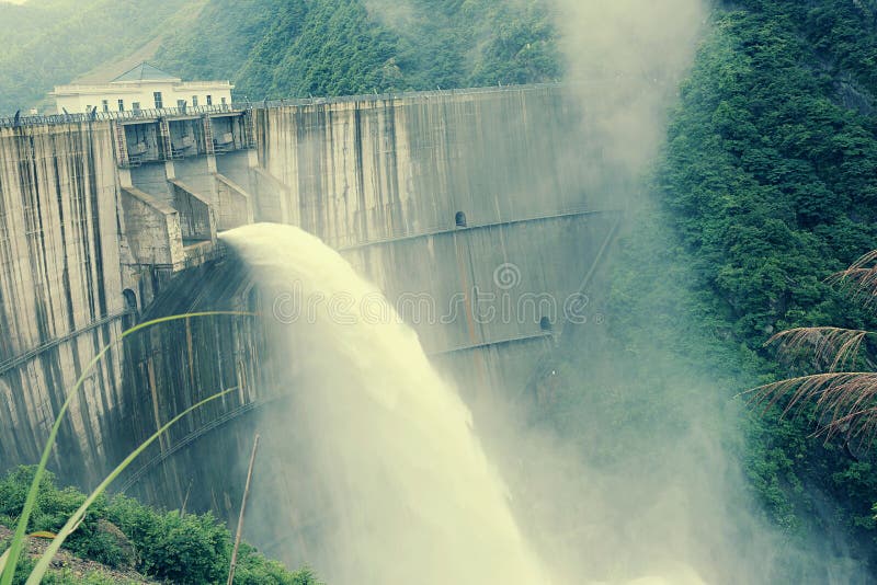 Dam discharge flood water stock image. Image of reservoir - 56259643