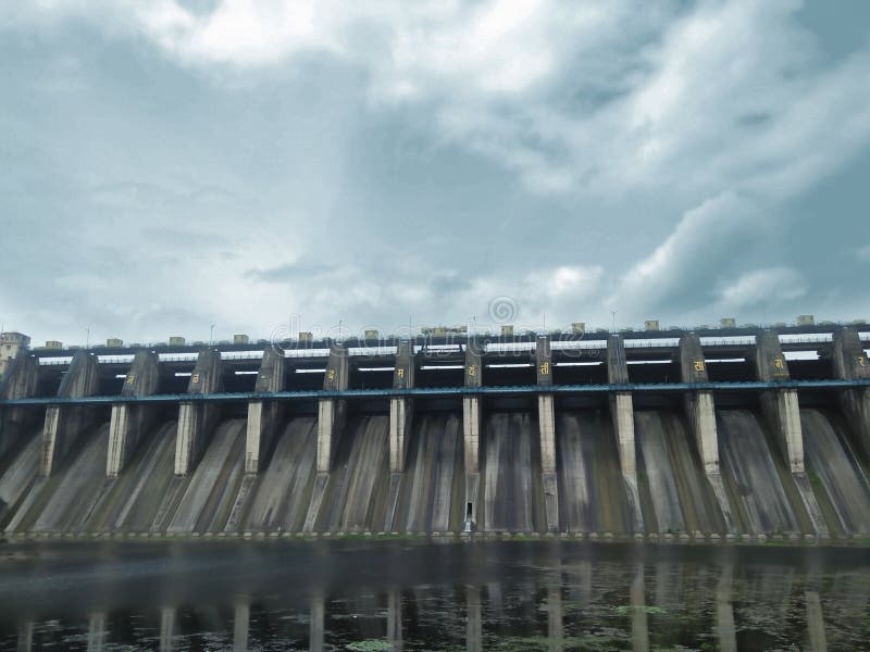 Dam Door in sky view stock image. Image of beautyful - 156586019