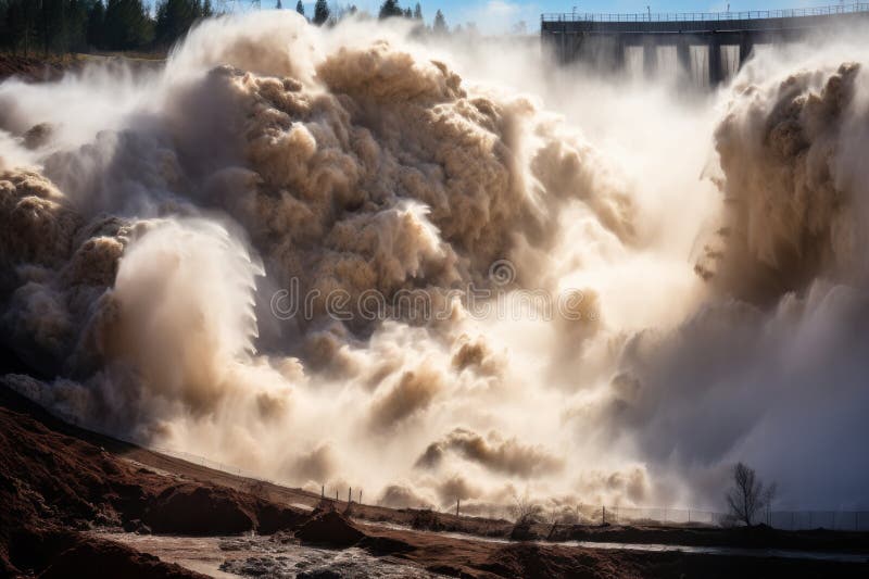 Dam Failure Flood Disaster Generative Ai Stock Illustration ... Dam Failure Flood Disaster Generative Ai Stock Illustration ...
