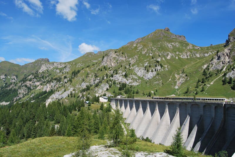 Dam of Fedaia lake stock photo. Image of italy, adige - 11831420