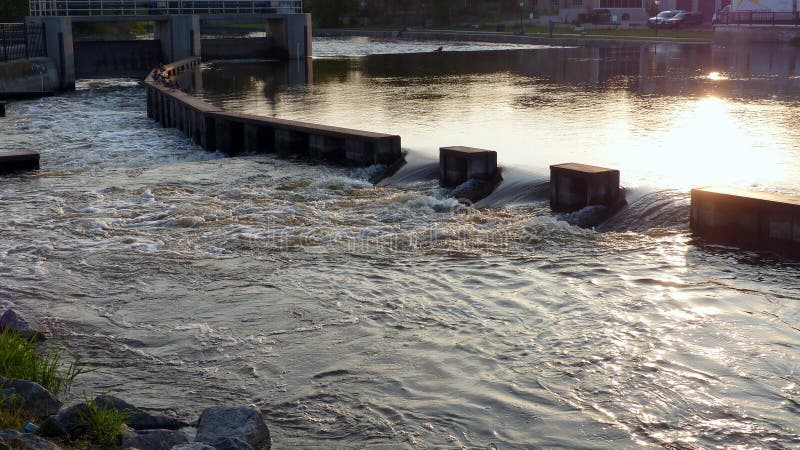 Dam Flow-through stock image. Image of farmland, brrok - 86966445