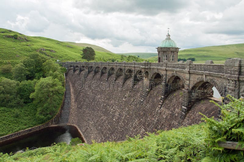 Dam Front in the Elan Valley of Wales. Stock Image - Image of forests ...