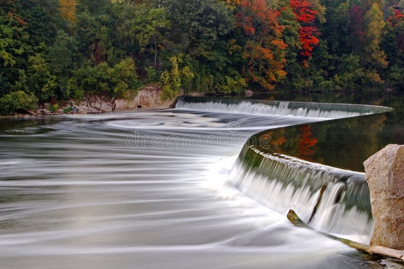Dam on the Grand River, Paris, Canada in Fall Stock Image - Image of ...