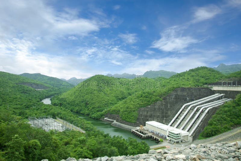 Dam in green forest stock image. Image of built, generator - 26343325