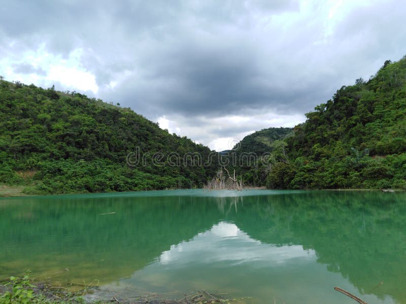 This Dam Has Two Hills Behind it is Amazing To Enjoy Stock Image ...