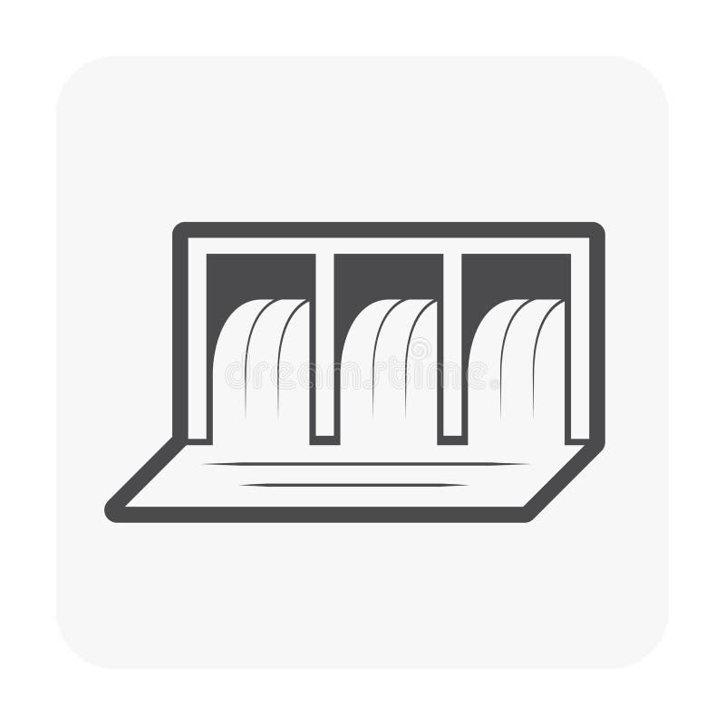 Dam icon black stock vector. Illustration of flowing - 179813044