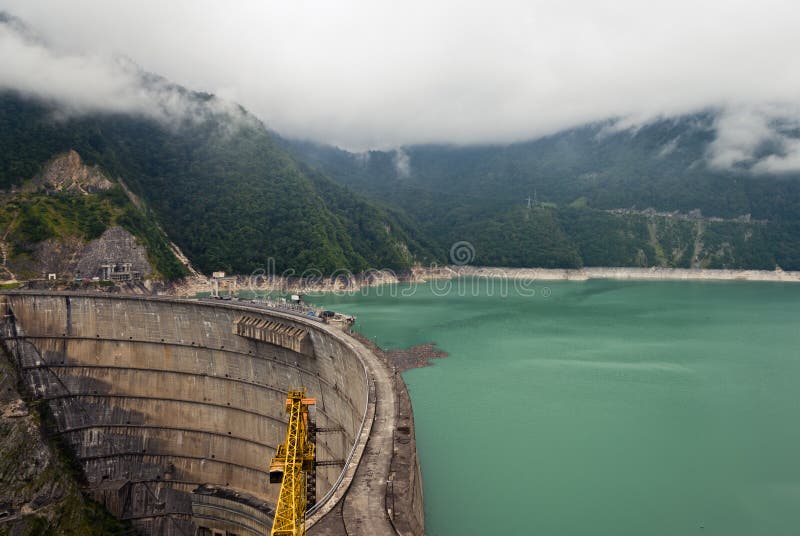 The Dam on the Inguri River in Georgia Stock Photo - Image of ...