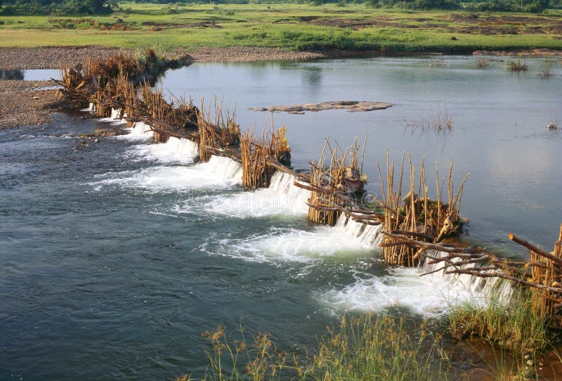 Indian Small Dam Irrigation India Stock Photo - Image of watercourse ...