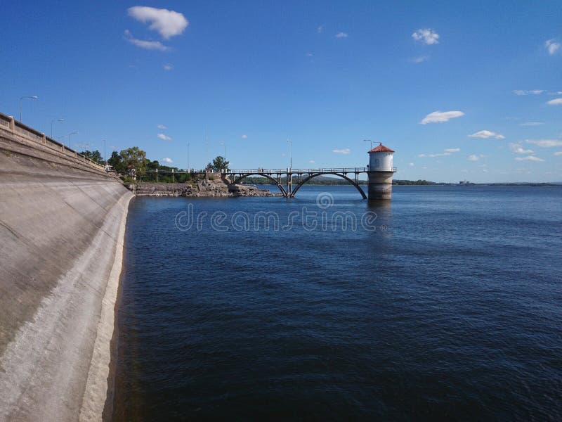Dam on the lake stock image. Image of wall, coastal, water - 50531463