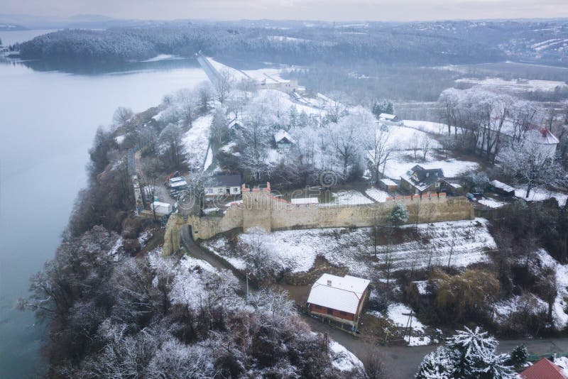 Dam on Lake Dobczyce stock image. Image of white, nature - 215073925