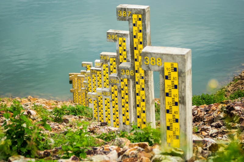 Dam level checking stock photo. Image of numbers, instrument - 122512784
