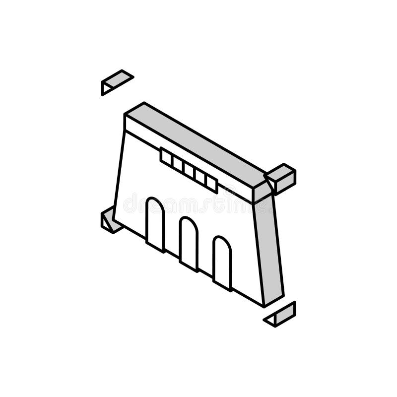 Dam Modeling Isometric Icon Vector Illustration Sign Stock Vector ...