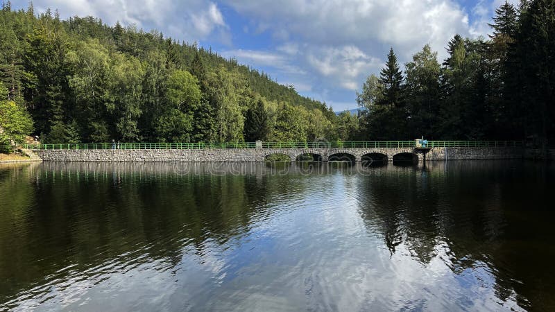 Dam on a Mountain River in Karpacz, Poland Stock Image - Image of ...