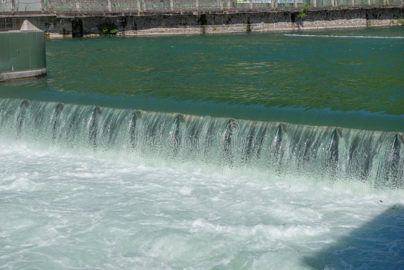 Dam with movable bulkheads stock photo. Image of construction - 320862946