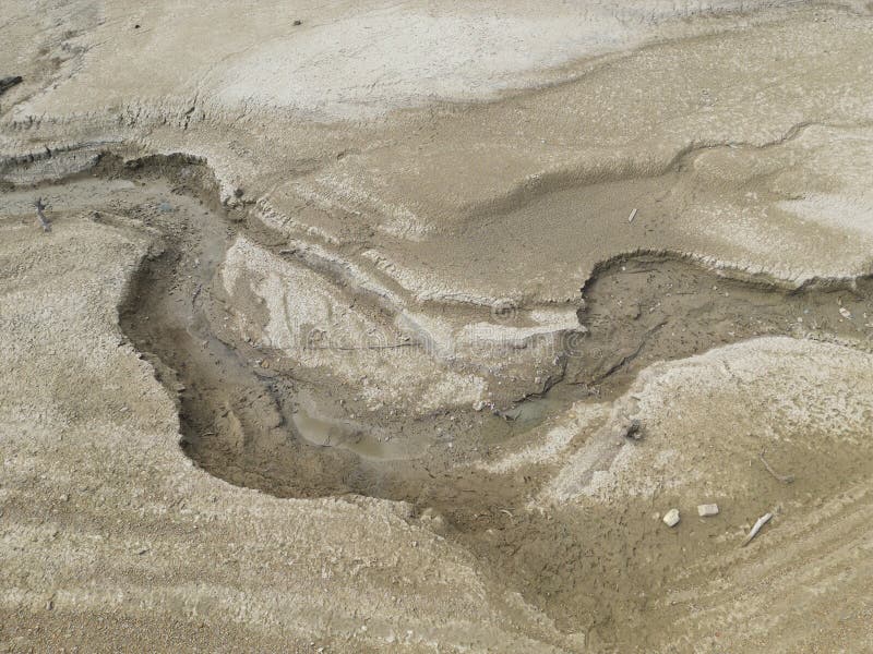 Dam Mud with Low Water Level Stock Image - Image of nature, drought ...
