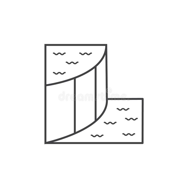 Dam Outline Flat Icon Vector Design Illustration Stock Vector ...