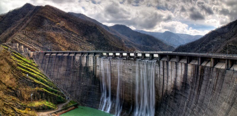 Dam with overflow stock image. Image of hydropower, danger - 36279067