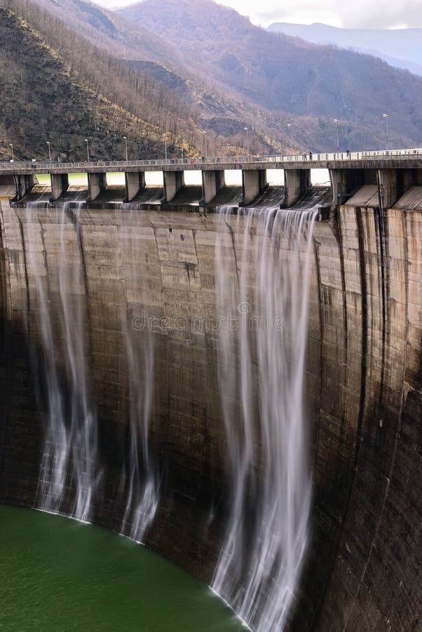 Dam with overflow stock photo. Image of wall, environment - 36204992