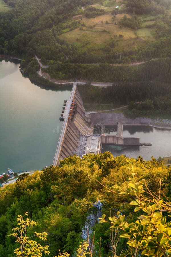 Dam Perucac on a Drina River. Stock Image - Image of landscape ...