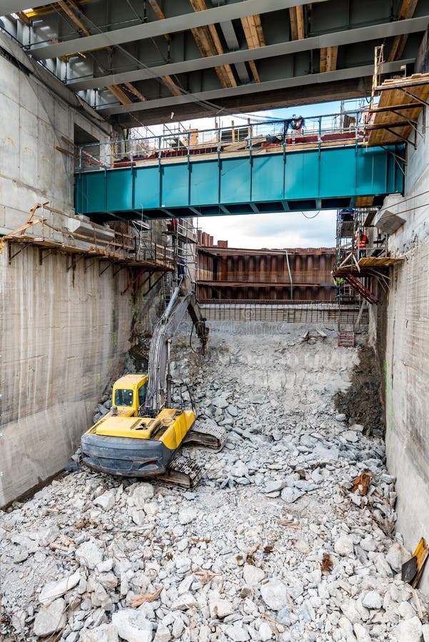 Dam reconstruction stock photo. Image of flood, plant - 60471002
