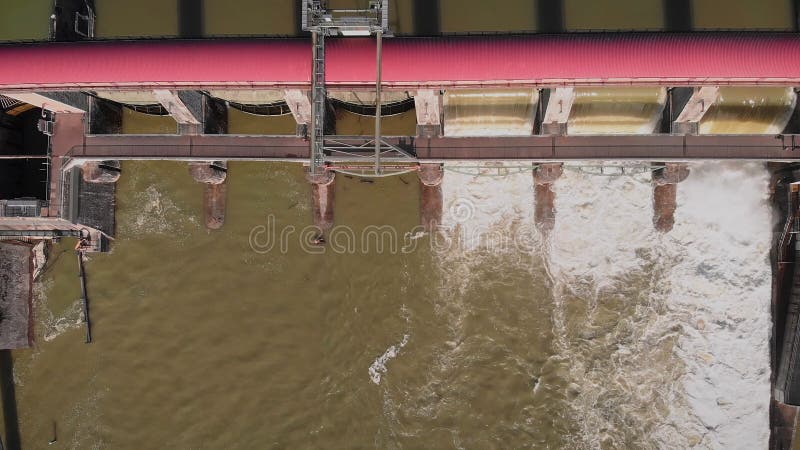 Gateway on Rhine River. Sluice Gates at River Dam. River Dam with ...